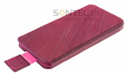 Кожаный чехол с язычком VIP BOX для iPhone 5 дерево тёмно розовое