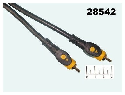 Шнур 1RCA-1RCA 5м gold пластик