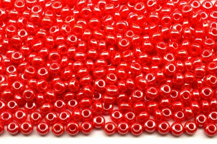 Бисер чешский PRECIOSA круглый 10/0 98170 красный непрозрачный блестящий, 5 грамм