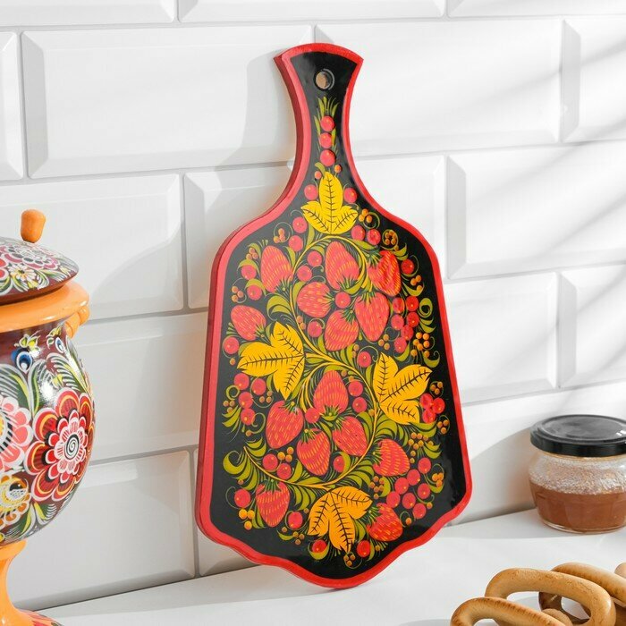 Доска разделочная деревянная хохлома «Ягодка», микс