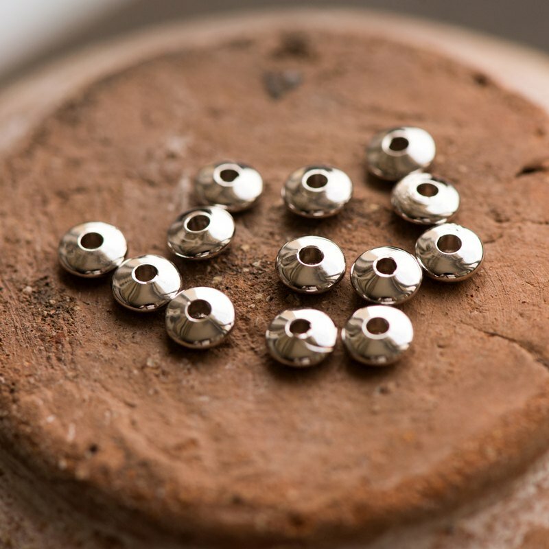 Бусина-разделитель 24 шт. / Разделительная бусина для браслетов и бус, цвет платина, 5x2 мм