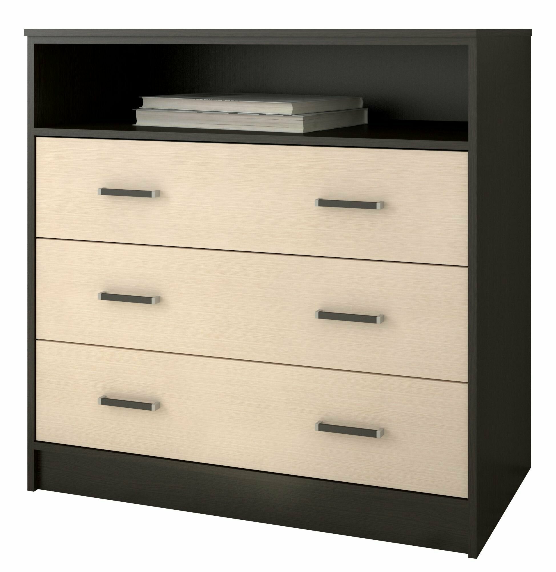 Комод МногоМеб Бонапарт 3 ЛДСП корпус венге цаво, дуб млечный