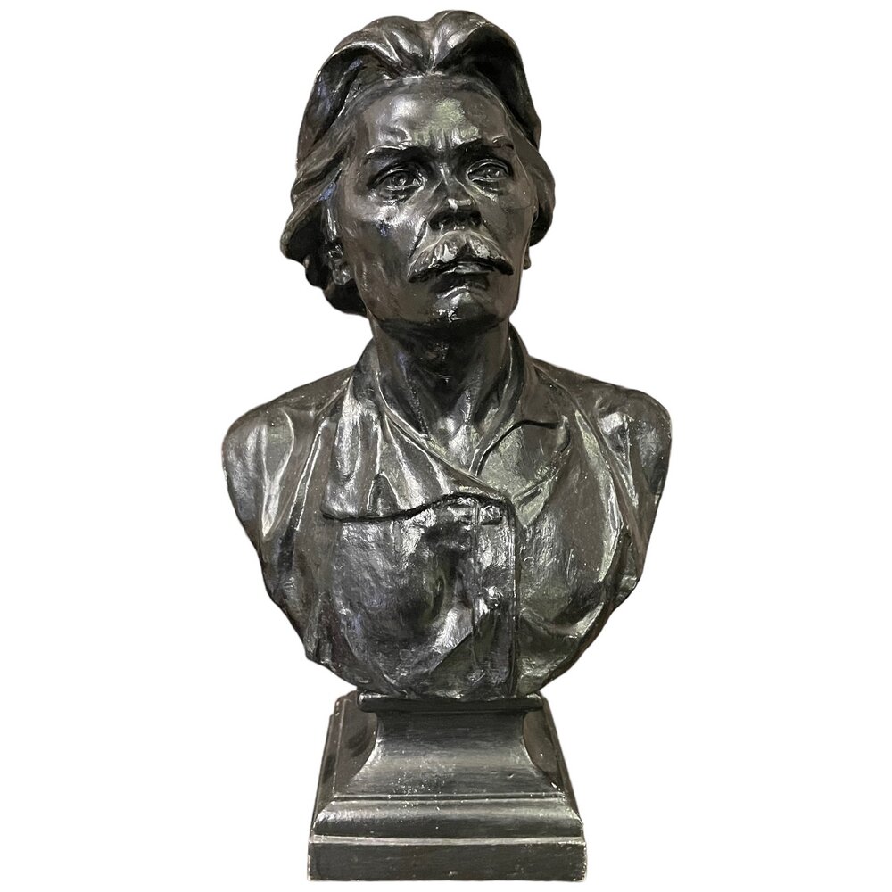Силуминовый бюст "А. М. Горький" 1970-1975 гг. Скульптор Бобровский, Монументскульптура, СССР (2)