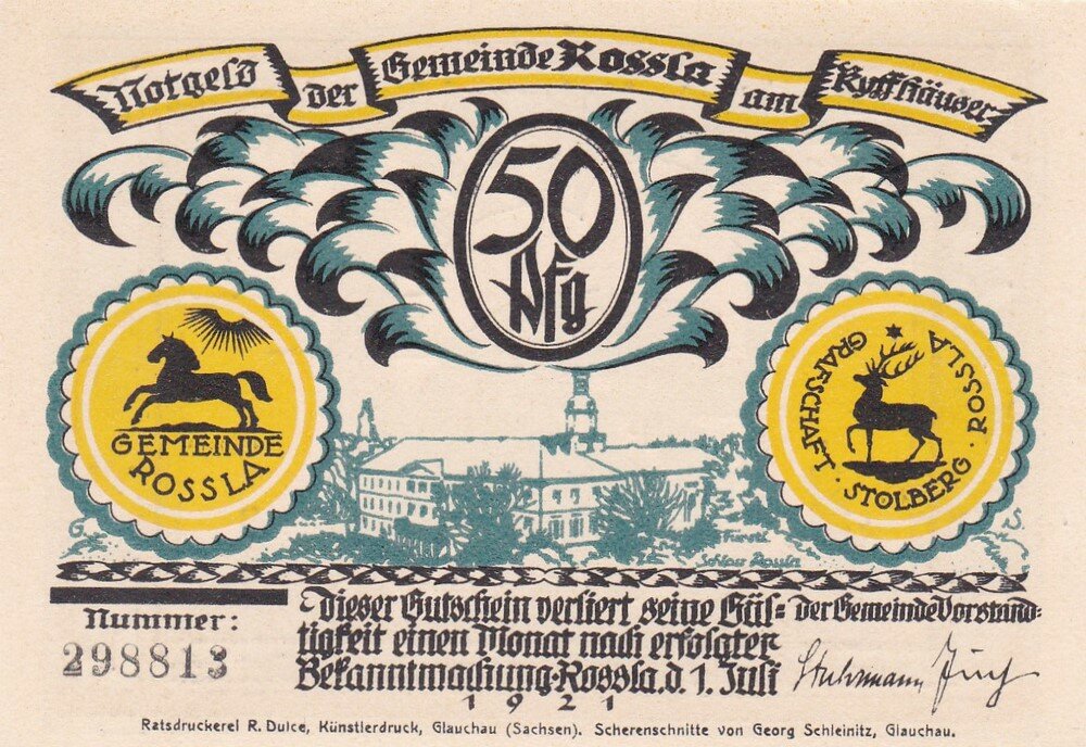 Германия (Веймарская Республика) Росла 50 пфеннигов 1921 г. (№6) (2)