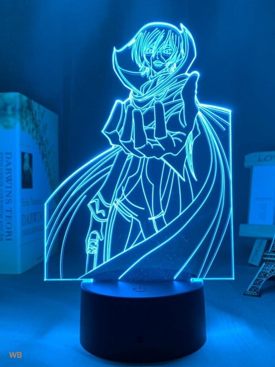 Ночник Аниме Код Гиас - Anime Code Geass. Подарок фанату аниме и манги — декор в комнату с любимыми персонажами, в стиле отаку и японской анимации.
