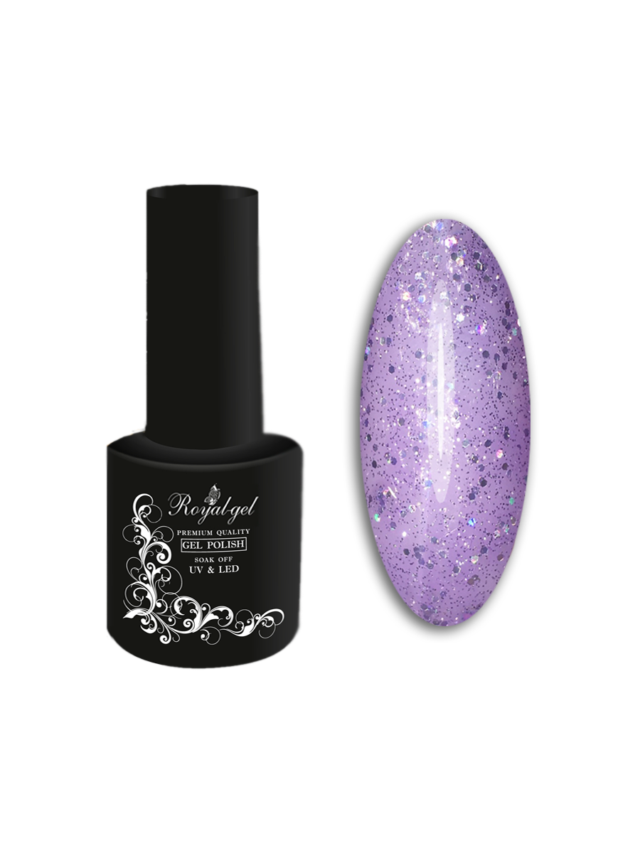 Гель-лак Royal-gel GDR08 "Галакси Даймонд", плотный, с шиммером, с фольгой, 5мл