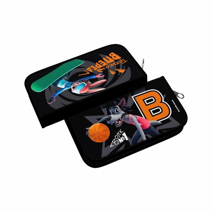 Пенал школьный 1 отделение Erich Krause 110x205x25мм "Ну, погоди! Каникулы (Баскетбол)"