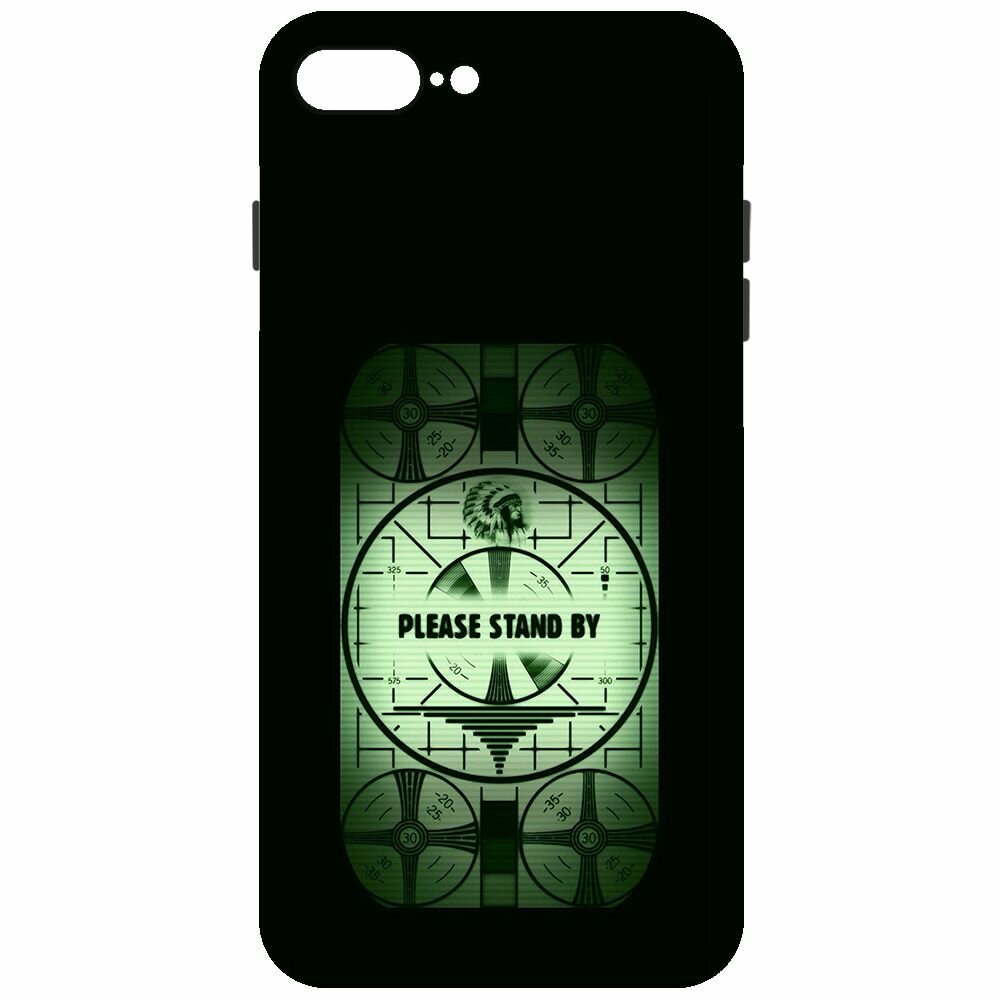 Чехол-накладка Krutoff Soft Case Фоллаут (Fallout) - Пожалуйста, подождите для iPhone 7 Plus/8 Plus черный