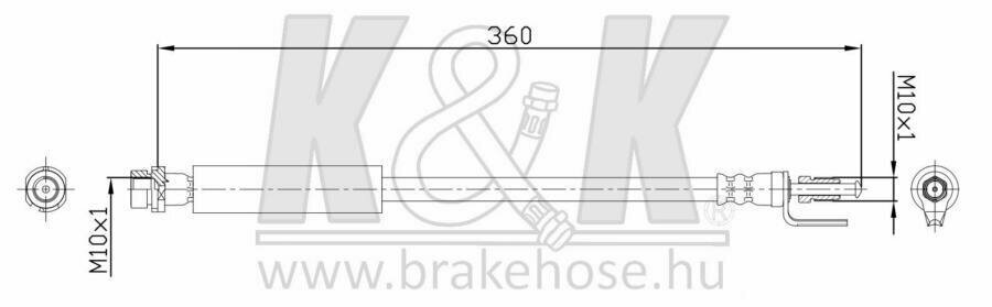 FT0801 K&K Шланг тормозной передн FORD TRANSIT 2.2 TDCi/2.4 TDCi/2.4 TDCi 4x4/3.2 TDCi 06-