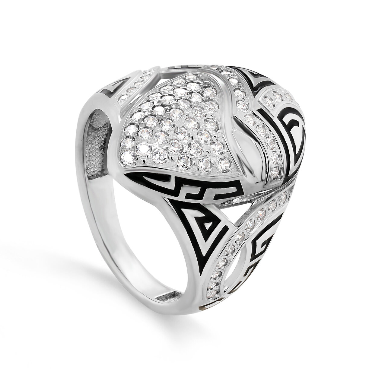 Кольцо тонкое, серебро, 925 проба, фианит