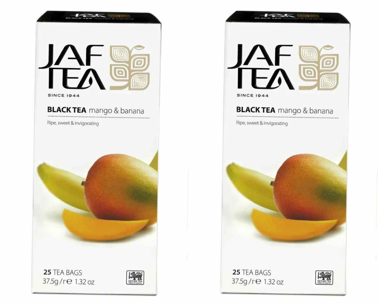 Jaf Tea Чай черный PC Mango Banan с ароматом манго и банана, 1,5 г, 25 пакетиков, 2 уп
