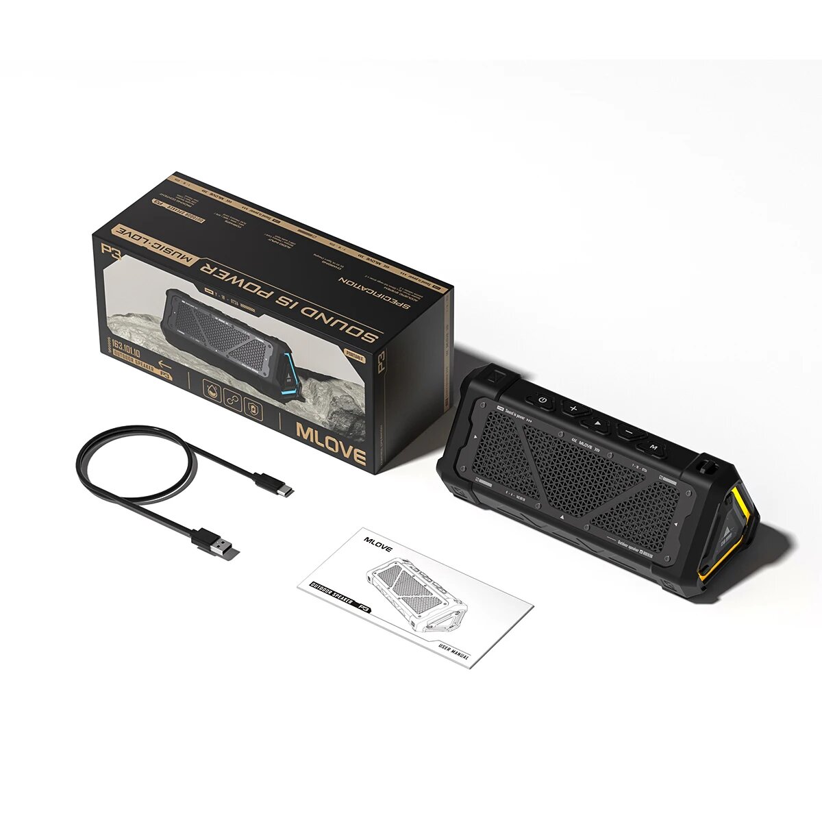 Портативный Bluetooth-динамик MLOVE P3 черный
