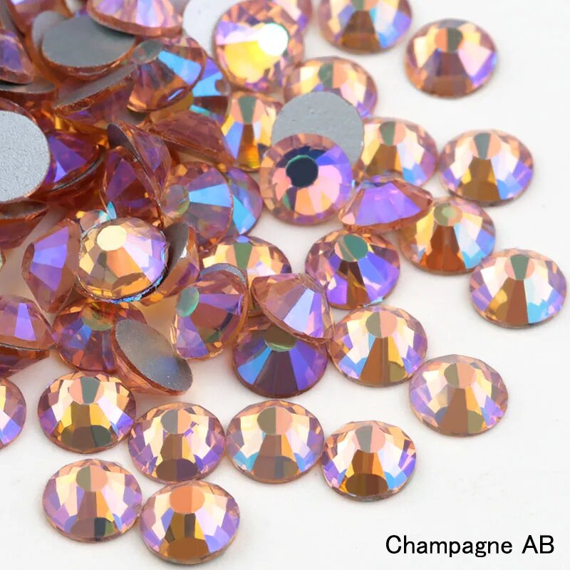 SS16 SS20 SS30 Glitter Rhinestone Crystal AB Non Hot Fix Flat back Rhinestone Apparel for Nail Art Fabric Garment