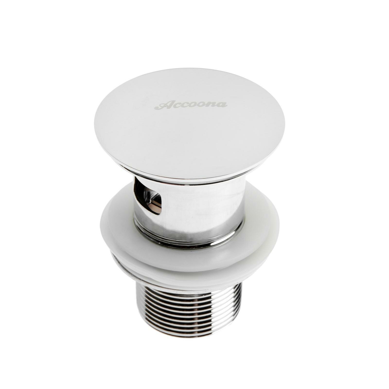 Донный клапан с переливом и сеточкой (кнопка) блистер Accoona A480-2