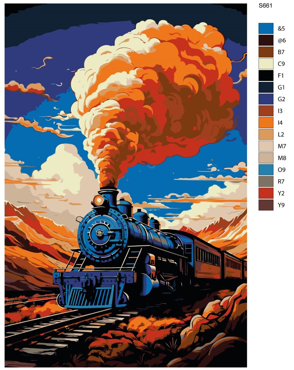 Картина по номерам BRUSHES-PAINTS "Поезд" S-661 60x90 см