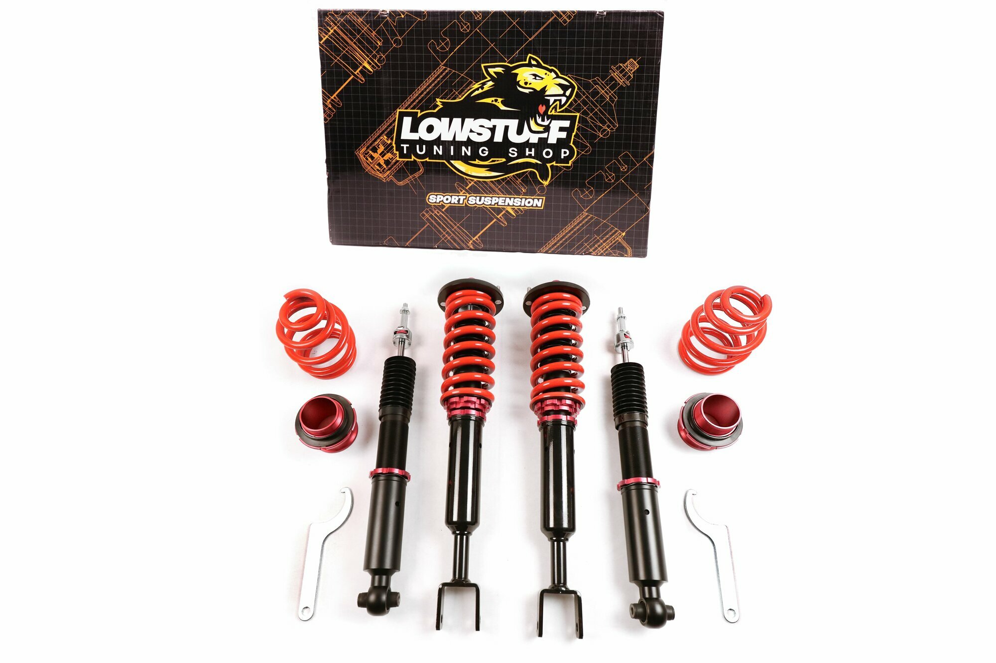 Винтовая подвеска Audi A6 C5 FWD, Skoda Superb 3U FWD, VW Passat B5 B5+ FWD фултап койловеры с регулировкой высоты и жесткости LOWSTUFF DS DSCAUA6C5