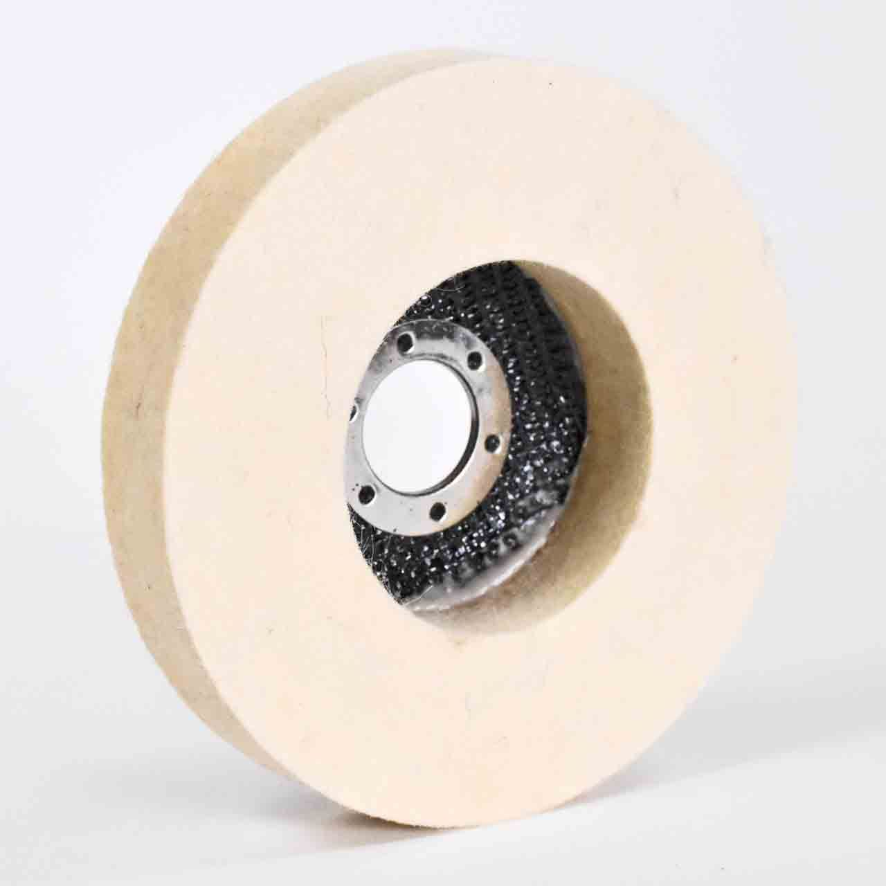 RoxelPro Фетровый полировальный круг на оправке 125 х 20 х 22мм, мягкий, 259440