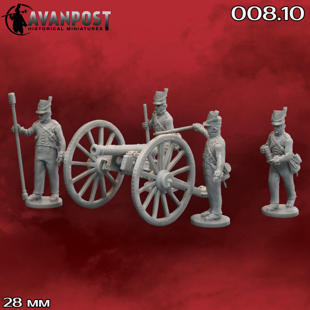 008.10АП Британская лёгкая 6-фунтовая пушка с расчётом (1813-1815)