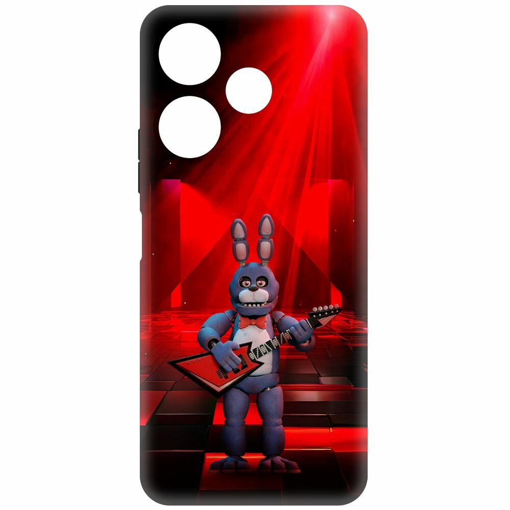 Чехол-накладка Krutoff Soft Case фнаф - Бонни с гитарой для Xiaomi Redmi 13 черный