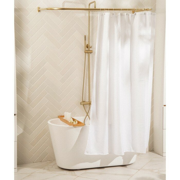 Штора для ванной «Ла Каса», с люверсами, 180×180 см, полиэстер, белая