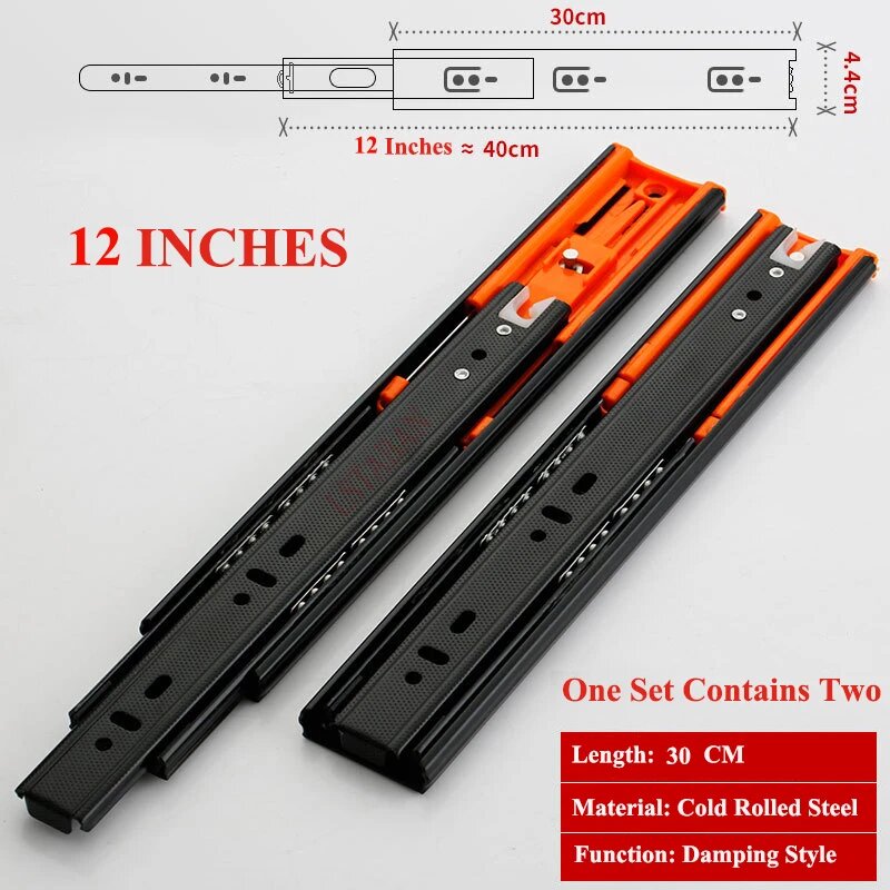 LSTABAN Направляющие для ящиков 15-50 см из нержавеющей стали Cold-12 Inch-Damping