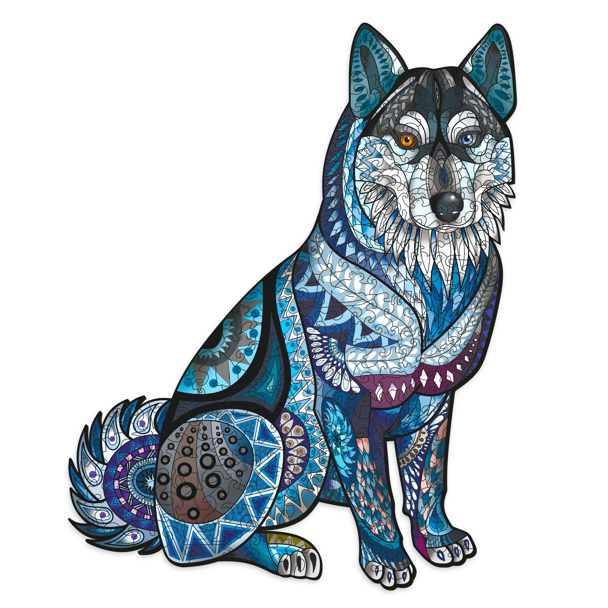 Пазл Active Puzzles "Полярный хаски", дерево, 210 элементов, синий, черный, белый