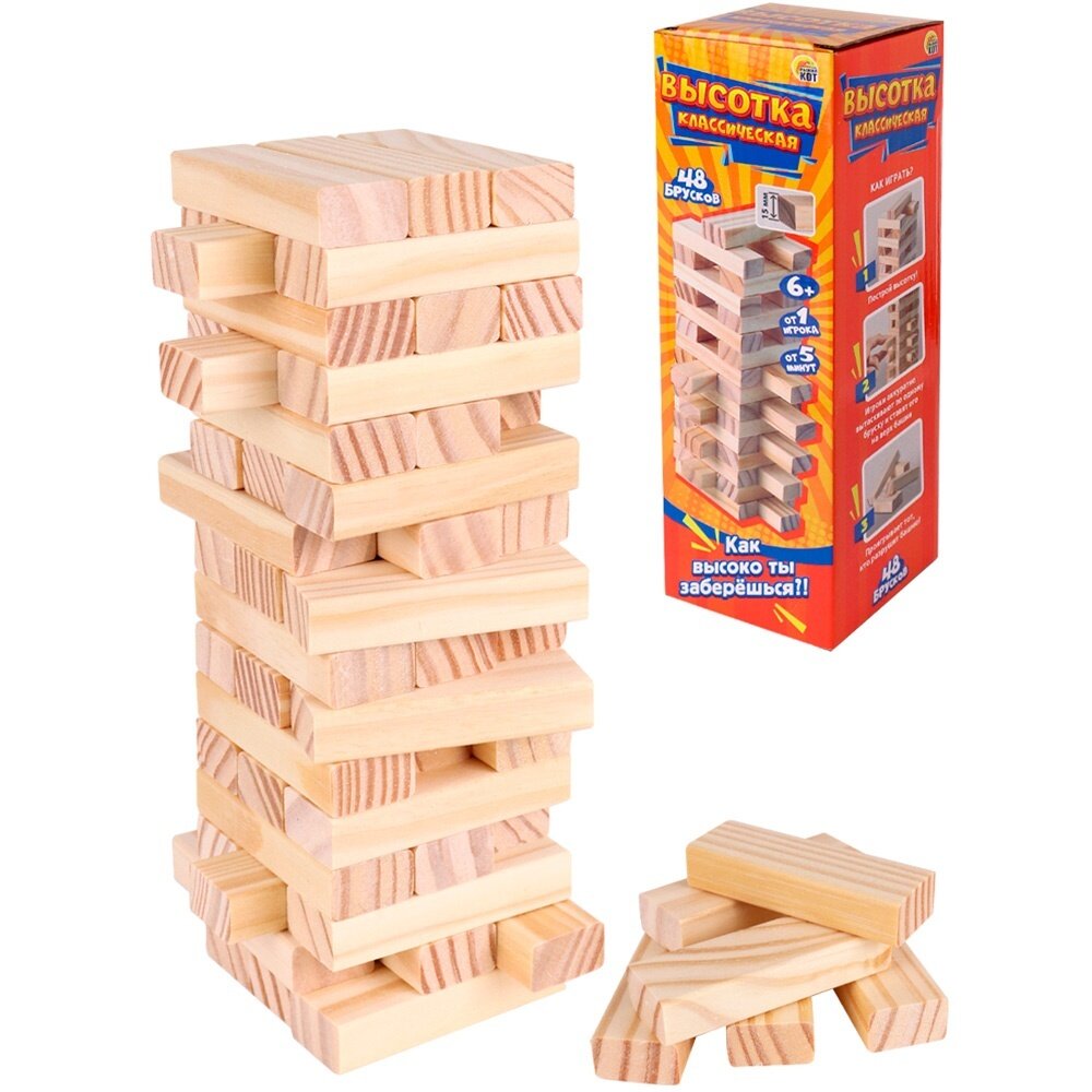 Настольная игра Рыжий кот "Башня", Высотка классическая, 24 см (ИН-9650)