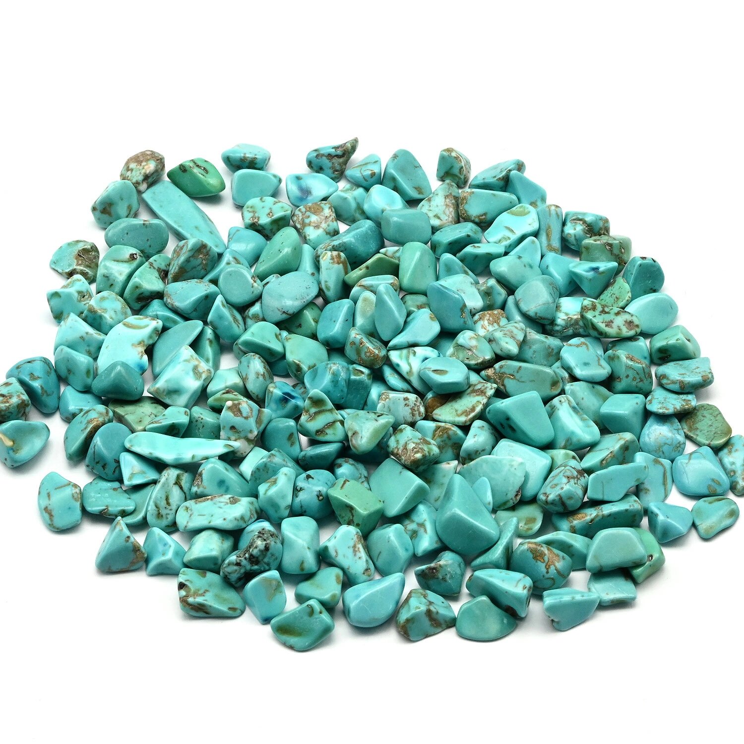 Бирюза галтовка фракция 8-12мм, упаковка 100г .