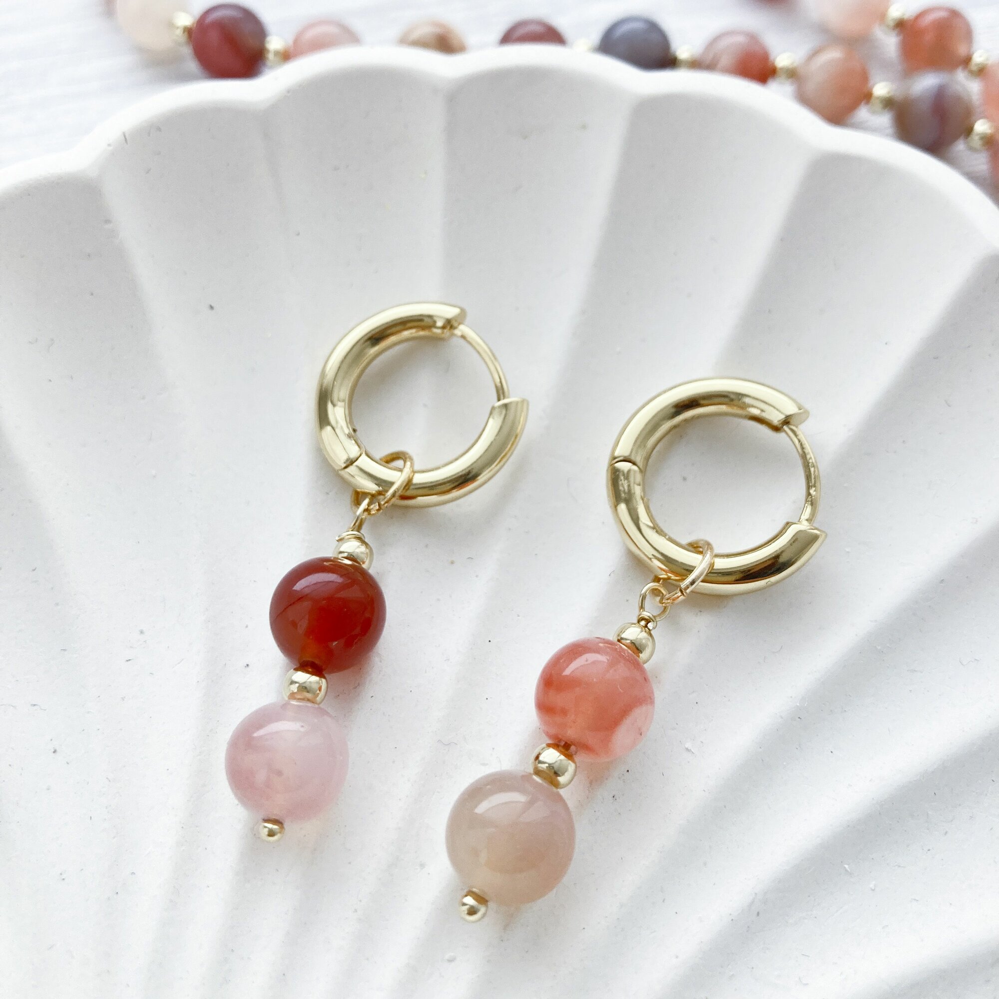 Серьги, агат