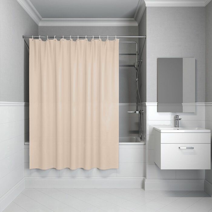 Штора для ванной Iddis размер 200х180 см, PE, бежевая