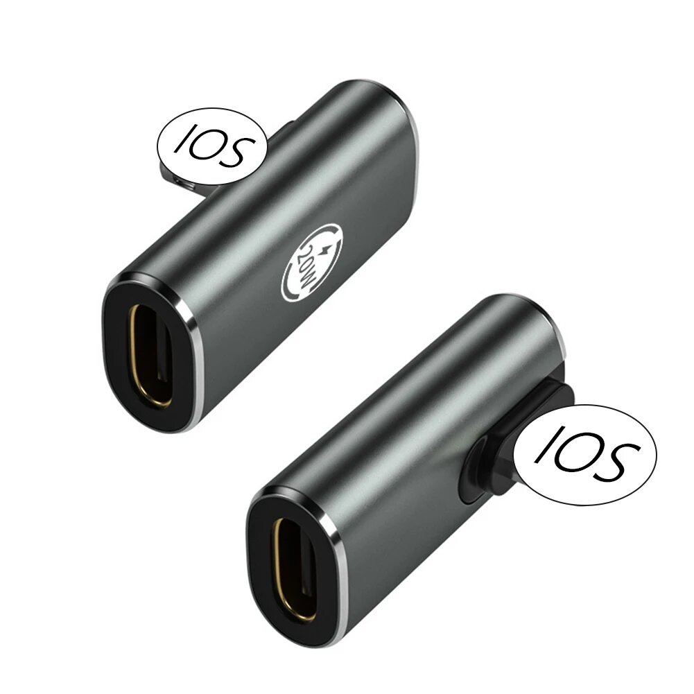 Конвертер PD20W с разъемом Type-C «мама» на 8-контактный «папа», портативный адаптер PD для передачи данных, зарядный разъем для телефона, для Apple iPhone/ iPad Middle Curved