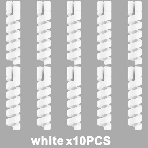 Протектор кабеля Kerokuru силиконовый 10 PCS White