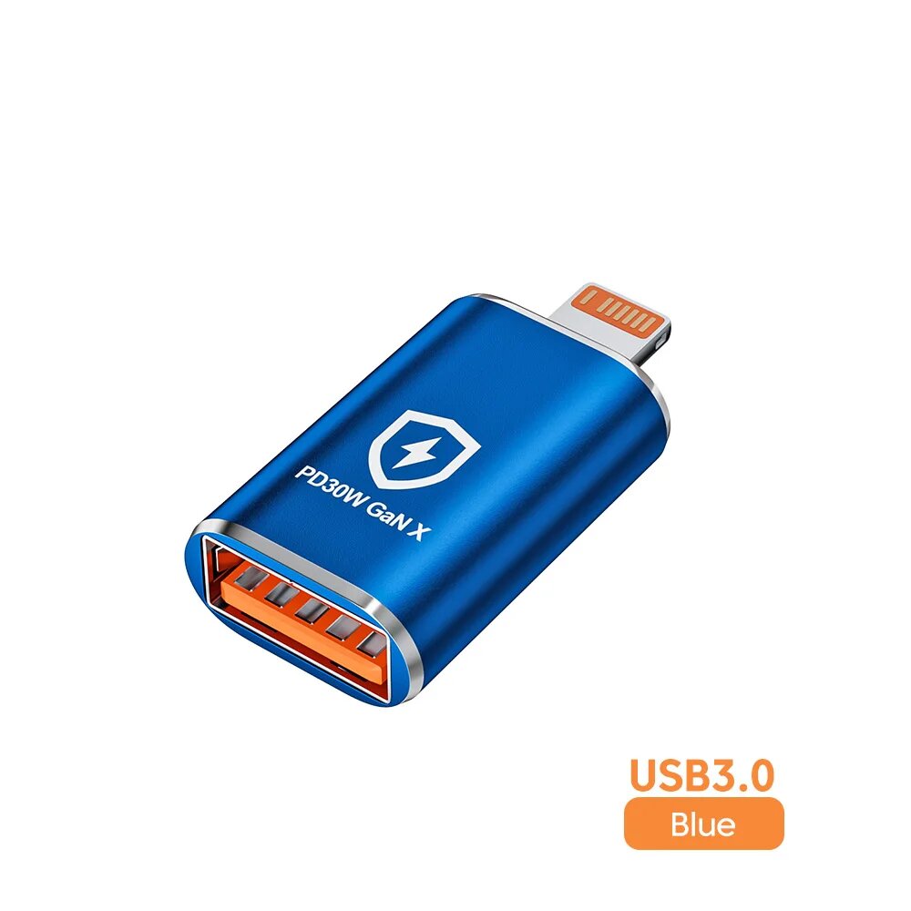 Адаптер USB 3.0 Lightning Blue для iPhone 14/13