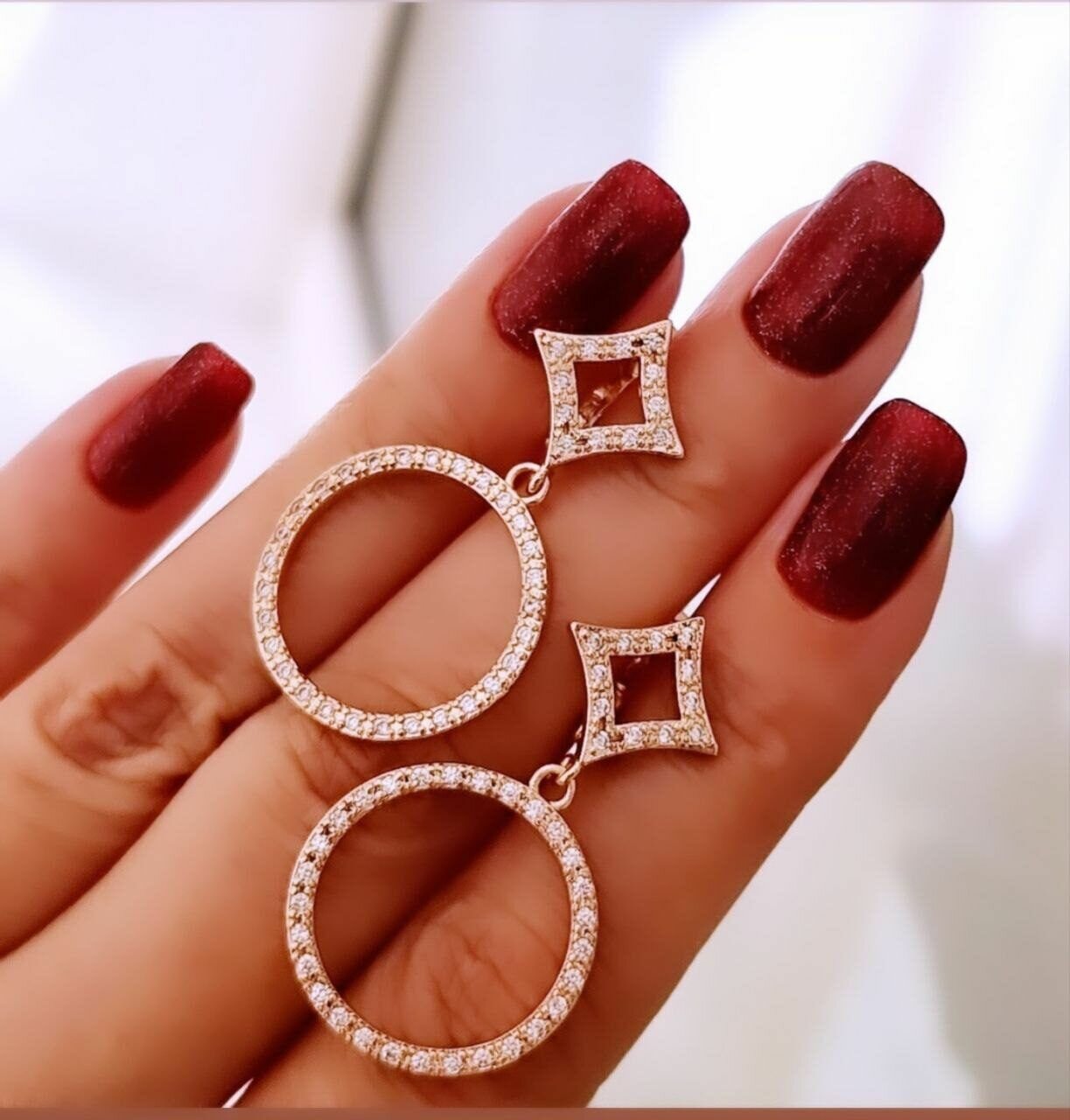 Серьги, фианит, искусственный камень, золотой