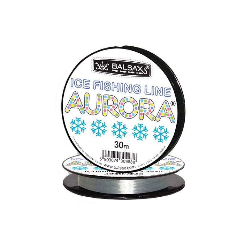 Леска BALSAX AUORA Ace fishing line, 30м, набор 4 шт, 4 размера (0,18мм/3,7кг; 0,16мм/3,35кг; 0,10мм/1,40кг; 0,06мм/0,62кг)