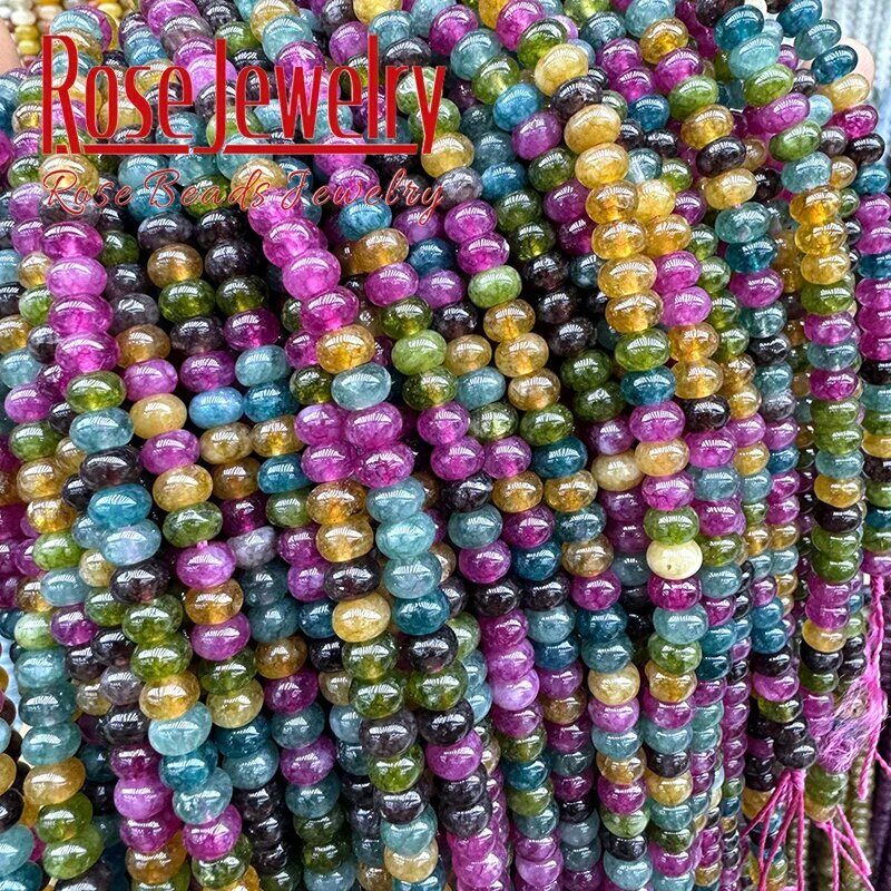 Бусины из натурального разноцветного турмалина Rose and Beads 2х4 мм 15 дюймов 5x8mm 72-75pcs