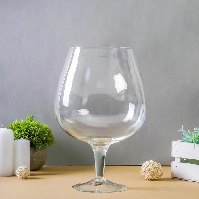 Ваза-бокал Evis "Натали-2" Бренди, на средней ножке, диаметр 13 см, 31х20 см, 5 л, прозрачная (1628)
