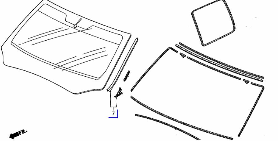 Отделка в сборе, прав. ветровое стекло; боков. *NH70* (Оригинал)