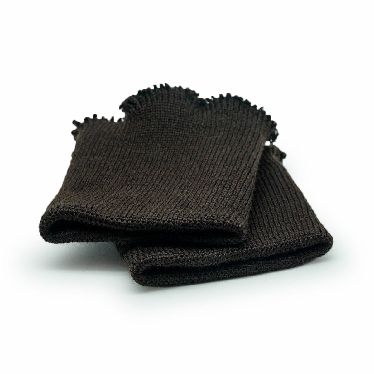 Манжет плотный зимний (30% шерсть, 70% акрил), 10 кл, 1*1, без шва, 8,5см*9,5см (729 коричневый)