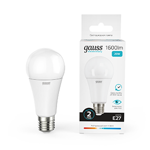 Лампа Gauss Elementary A60 20W 1600lm 4100K цоколь E27 LED 220V