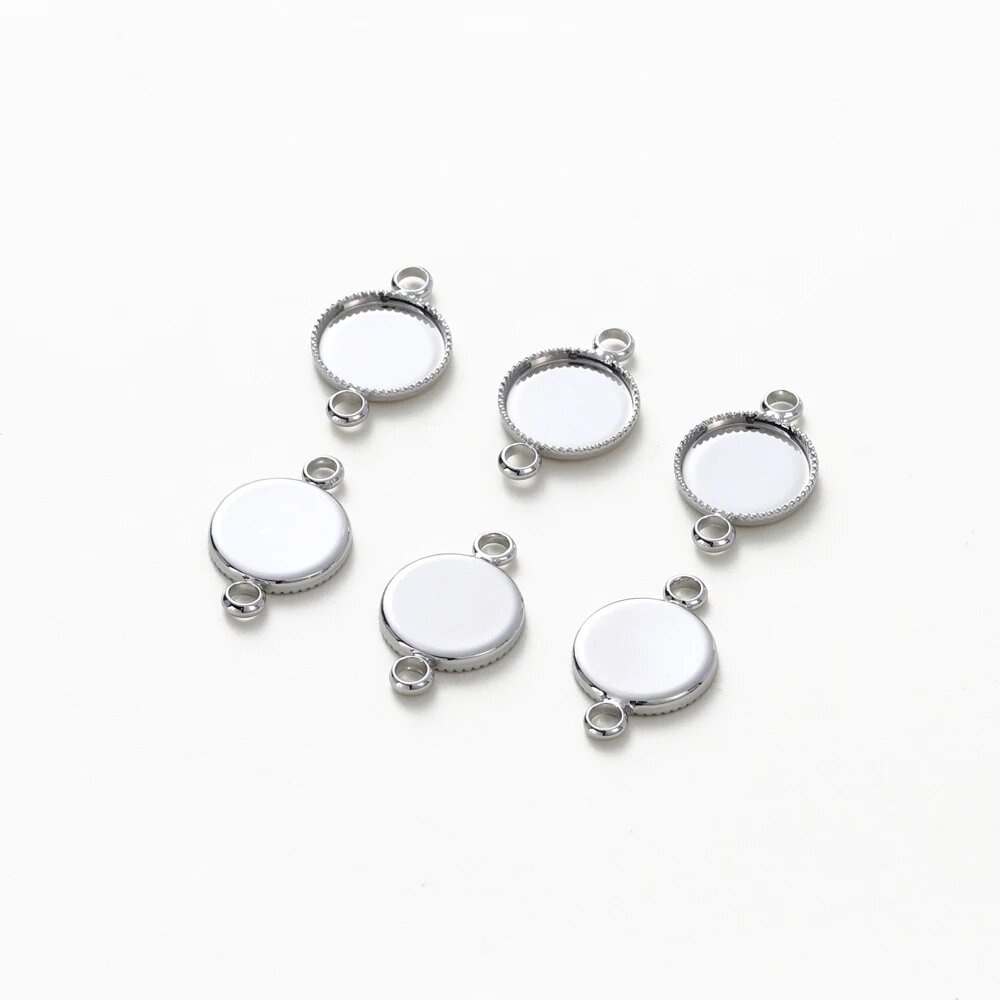 Основы для кабошонов 6 мм, Platinum 01, 5 шт.