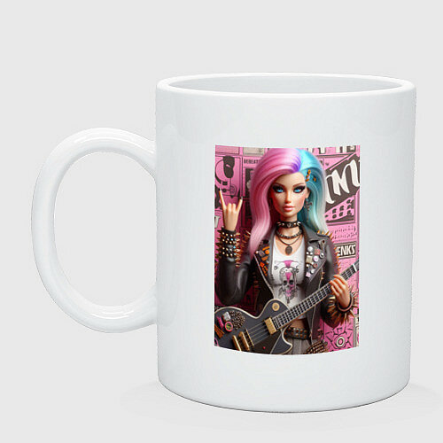 Barbie - punk guitarist ai art Керамическая кружка