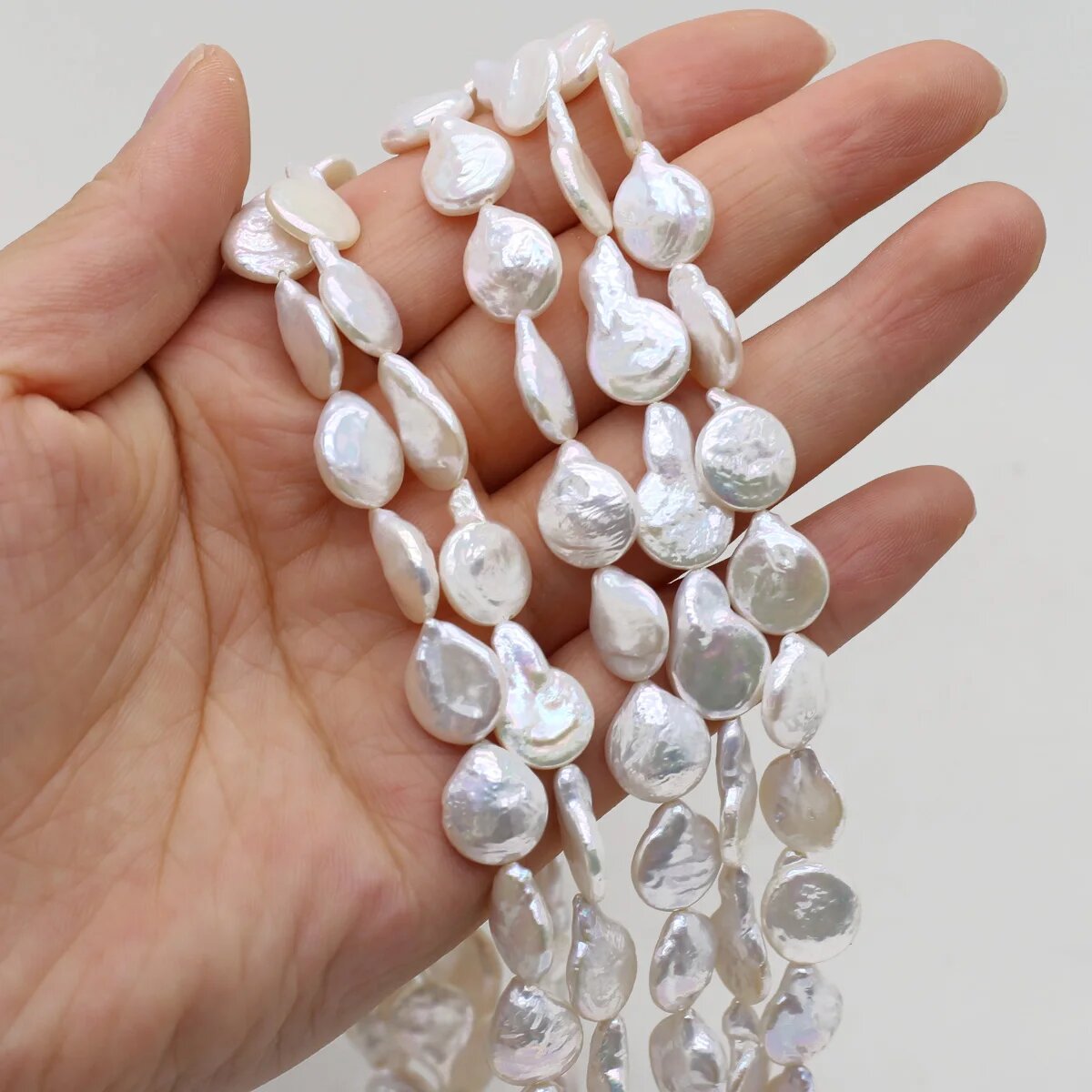 Белый натуральный пресноводный жемчуг 11-13 мм 11-13mm-3pcs