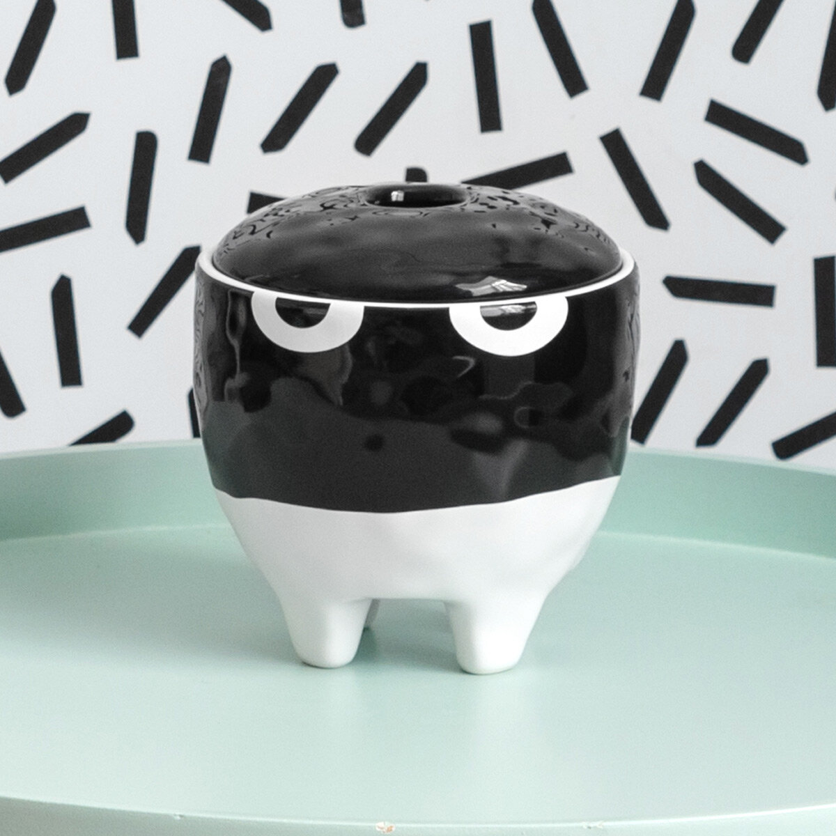 Зубохранилище (шкатулка) из керамики Irony Moroshka цвет Черный/белый