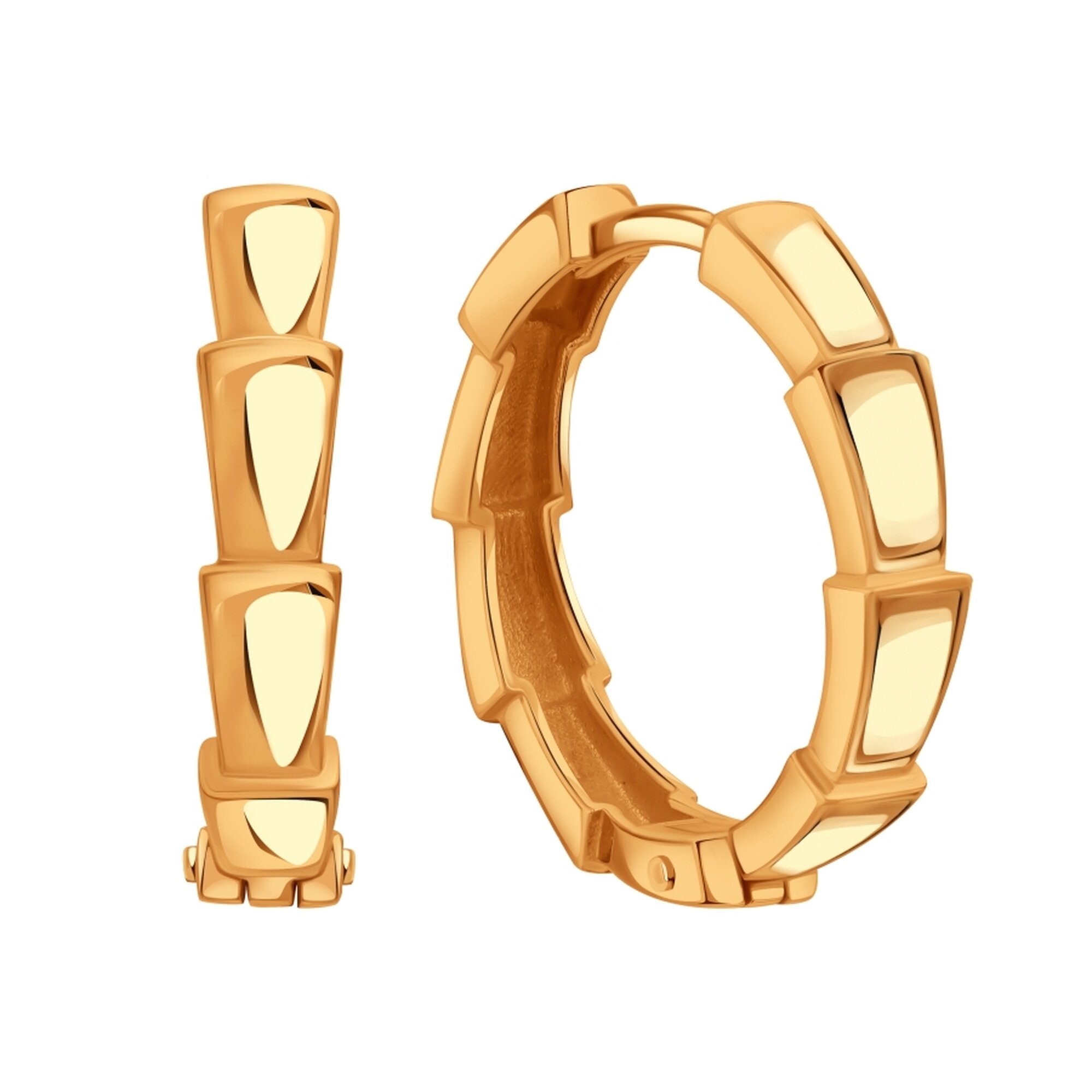 Серьги конго, красное золото, 585 проба