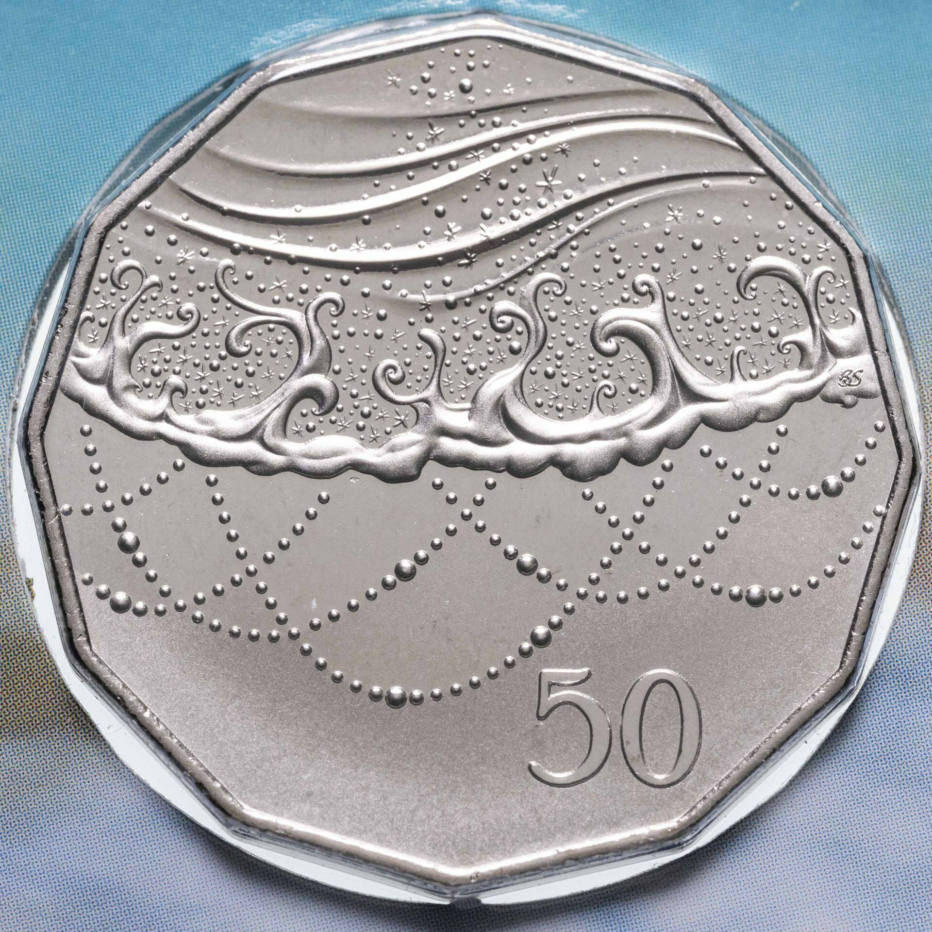 Австралия 50 центов 2021 "Рождество в Австралии", в конверте с маркой, Алюминиевая бронза, в сохранности UNC