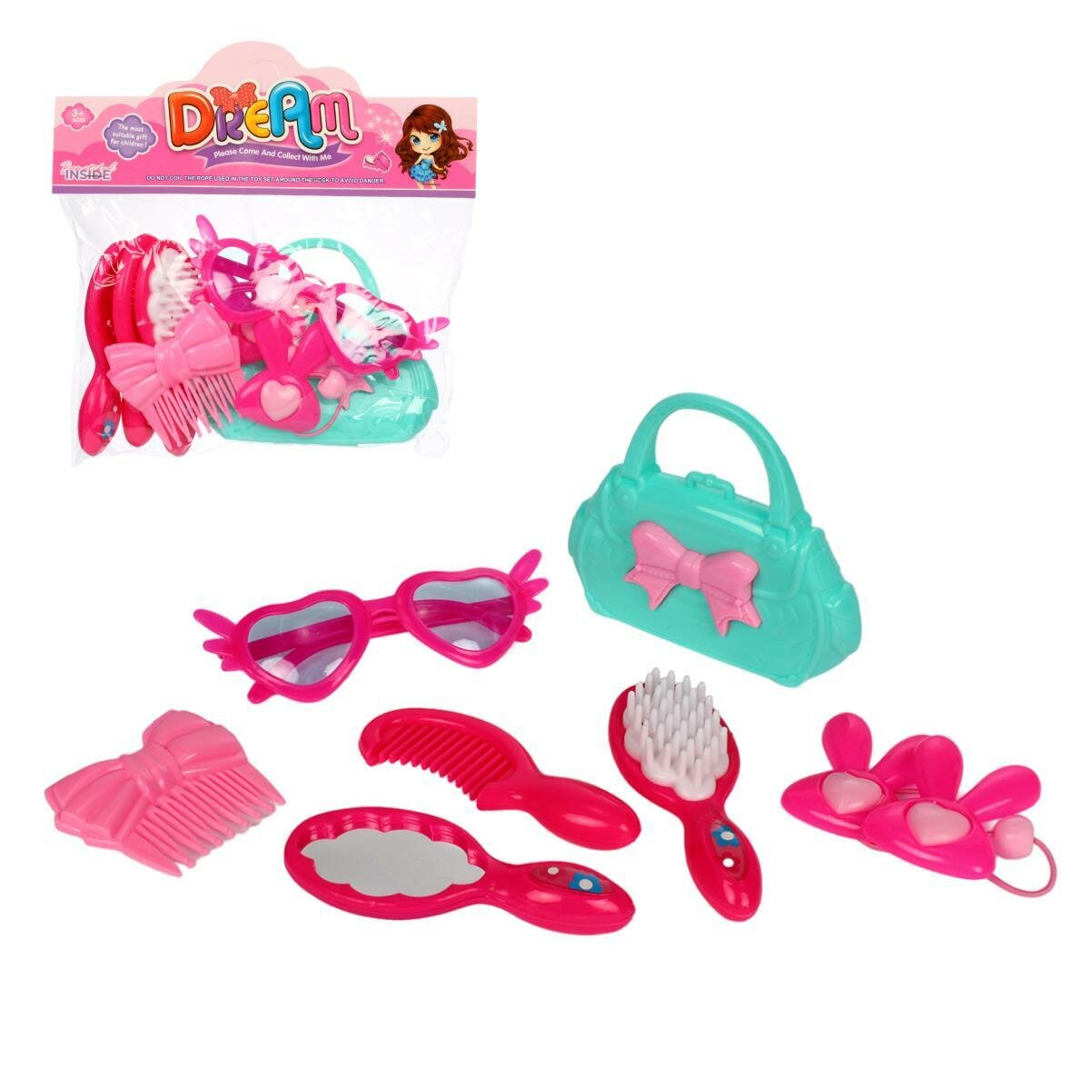 Набор парикмахера для девочек, косметичка 11х2,7х9,8 см, аксессуары