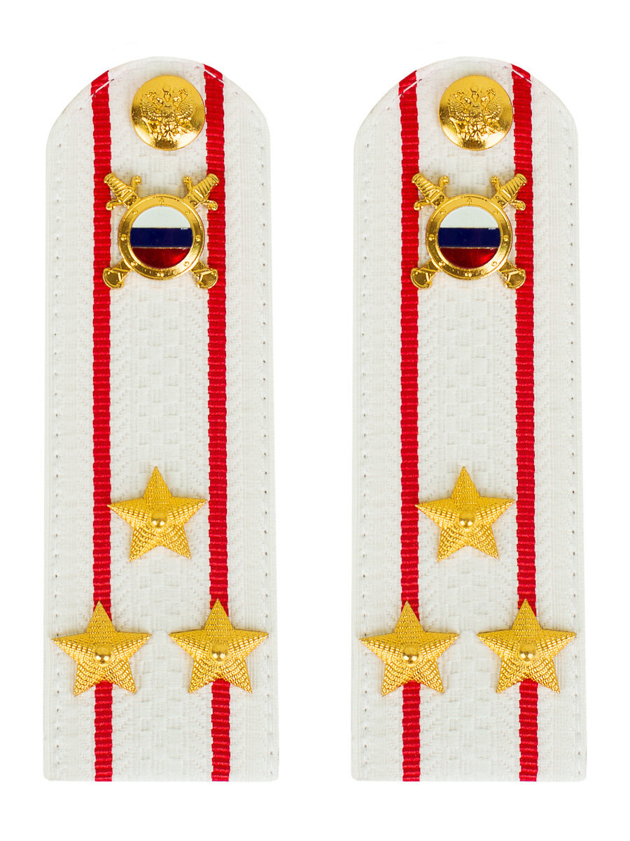 Погоны МВД внутренняя служба на рубашку белые Звание Полковник 13,5см