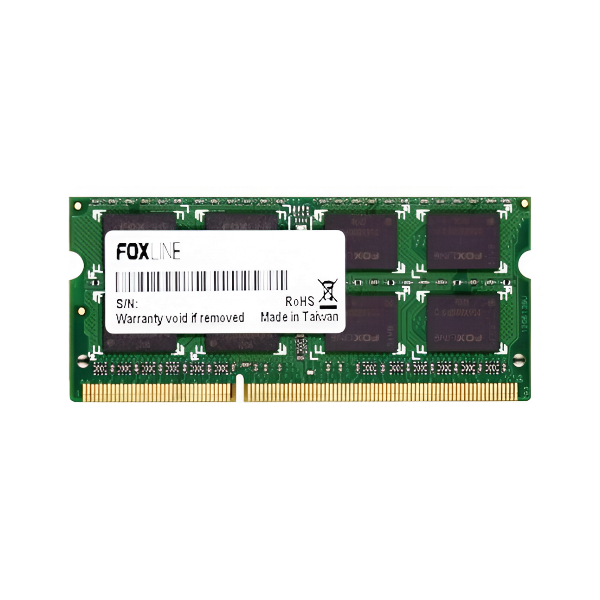 Оперативная память Foxline 16GB 3200MHz CL22 (FL3200D4S22-16G) DDR4 объёмом 16 ГБ для ноутбуков, цвет зеленый