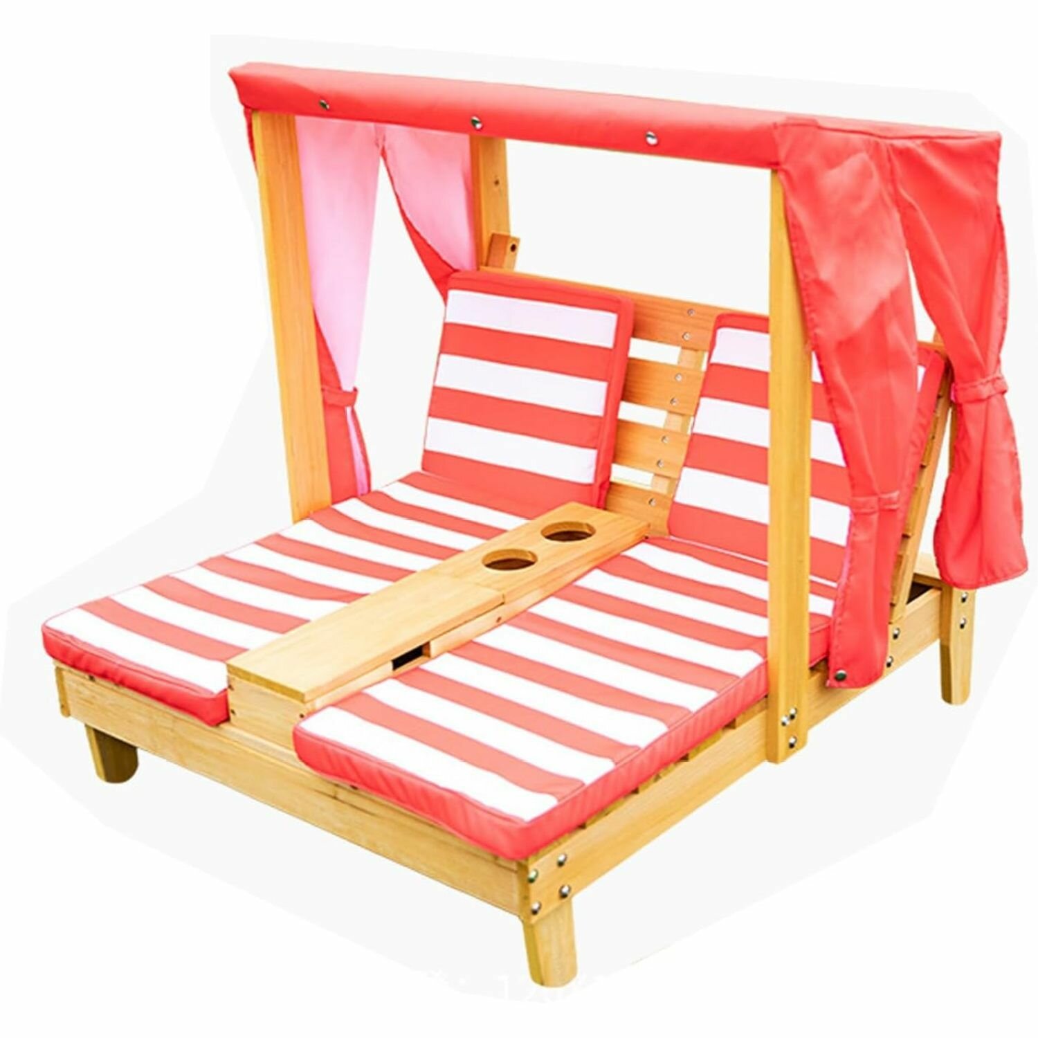 Небольшой шезлонг с тентом от солнца, двойное сидение с местом для хранения, высокая грузоподъемность, фурнитура, для палуб, пляжей, патио, бассейнов